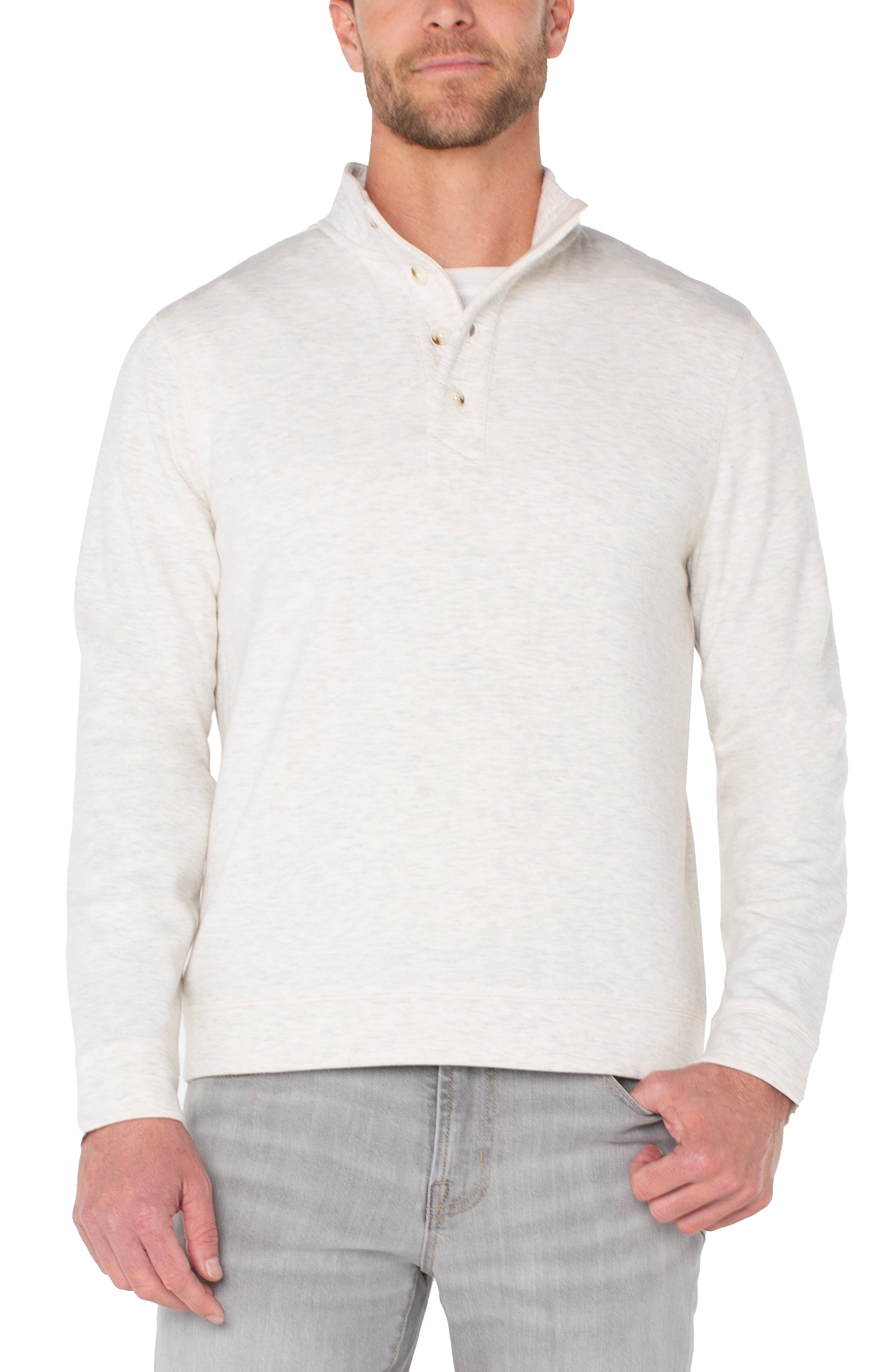 MOCK NECK BUTTON PLACKET PULLOVER – LIVERPOOL LOS ANGELES
