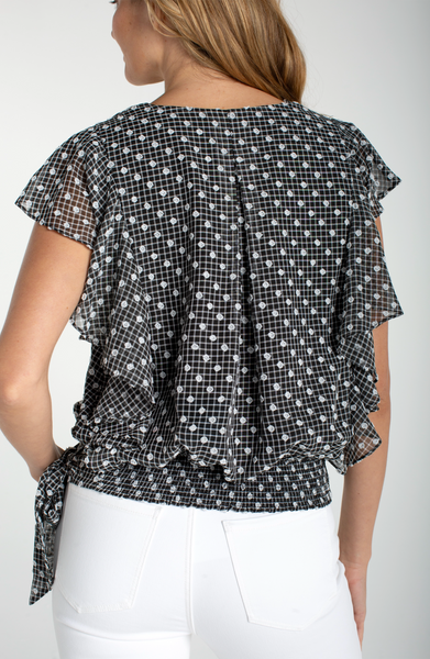 DRAPED FRONT TOP WITH WAIST TIE – LIVERPOOL LOS ANGELES
